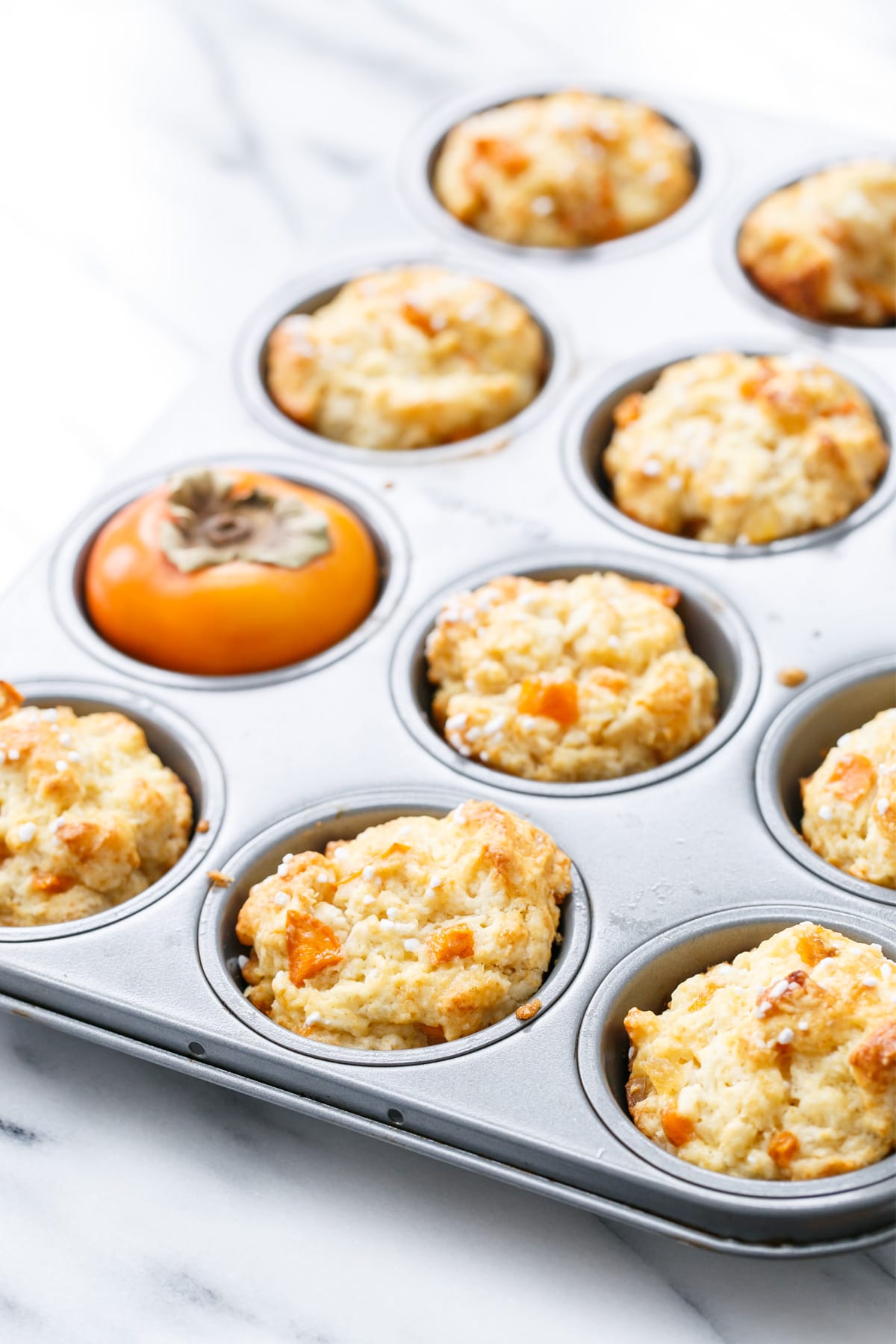 Ginger Persimmon Scone Muffins | Love and Olive Oil