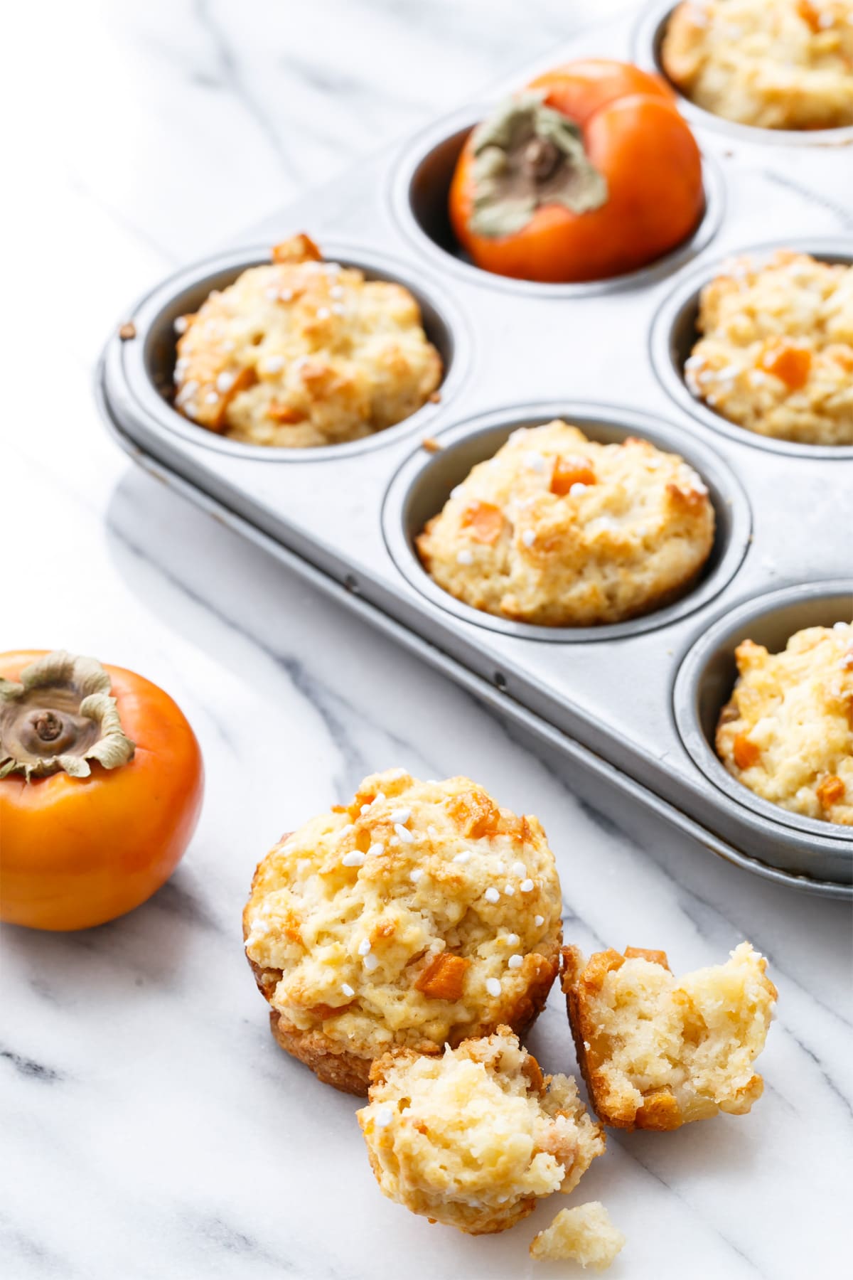 Ginger Persimmon Scone Muffins | Love and Olive Oil