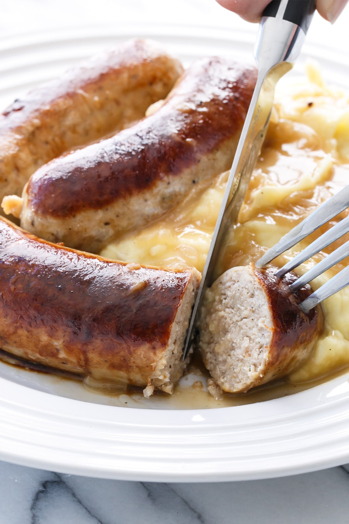 Homemade Chicken Bangers & Mash | Love and Olive Oil