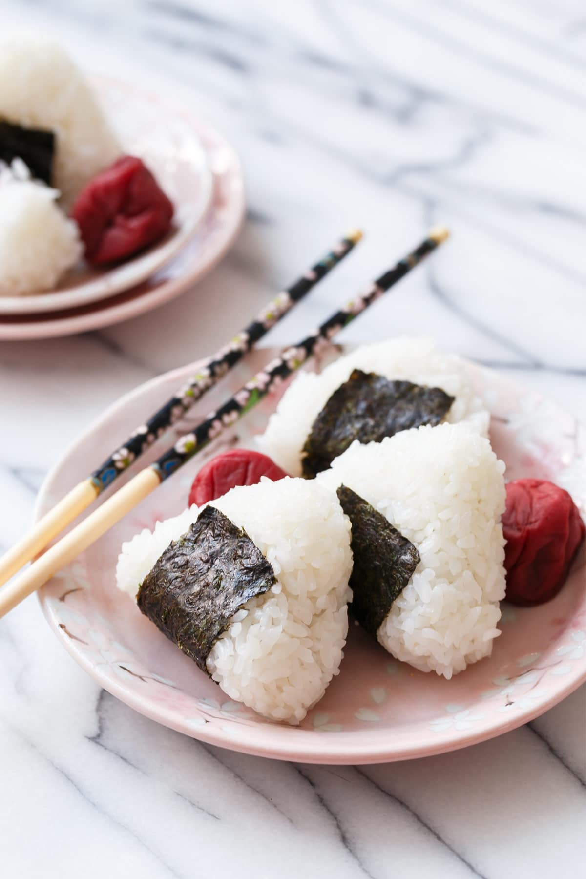 Umeboshi Onigiri (Rice Balls with Japanese Salt Plums) | Love and Olive Oil