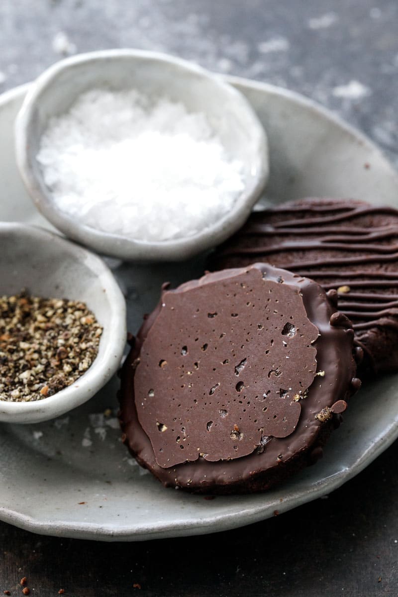 Chocolate Salt & Pepper Sable Cookies | Love and Olive Oil