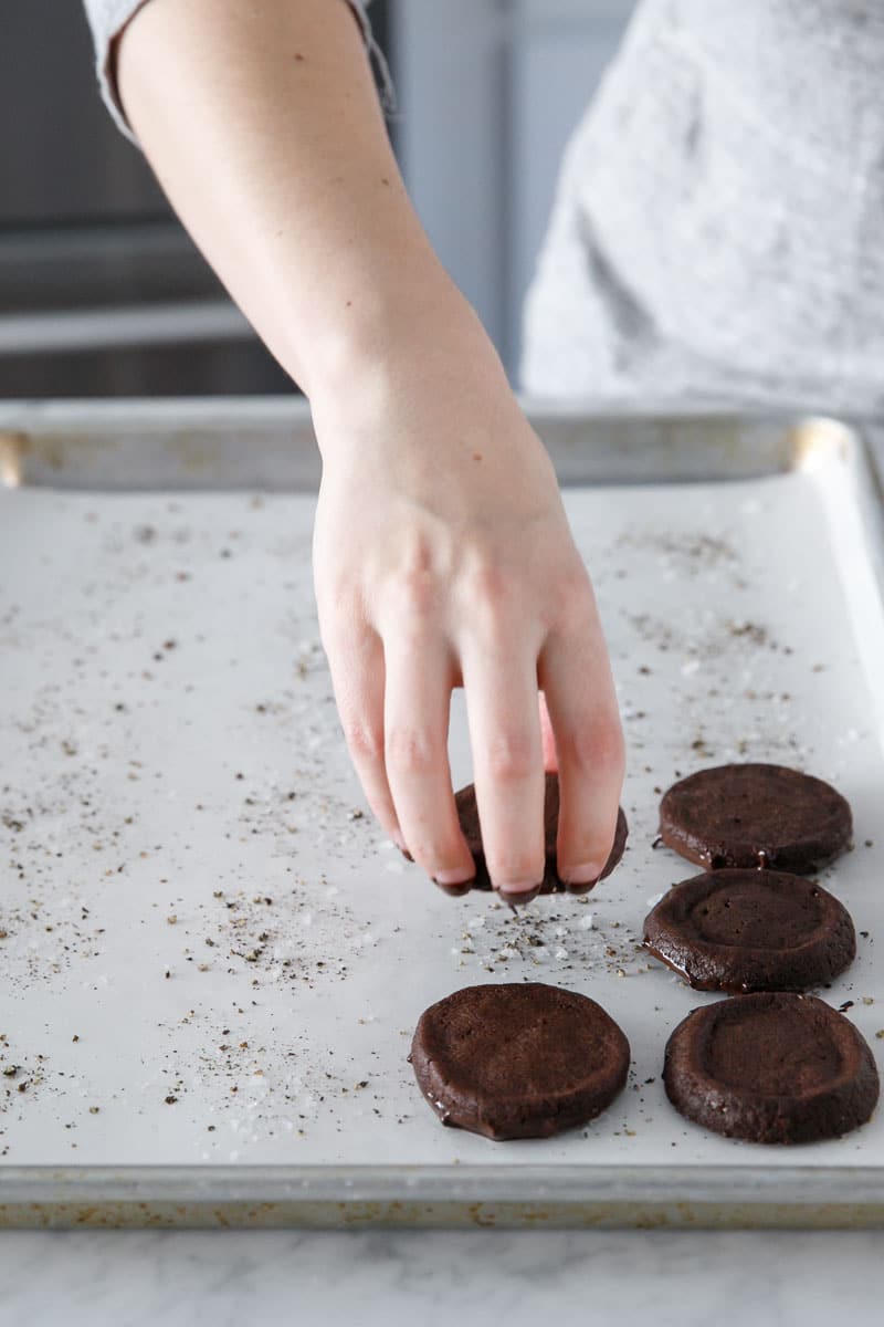 Chocolate Salt & Pepper Sable Cookies | Love and Olive Oil