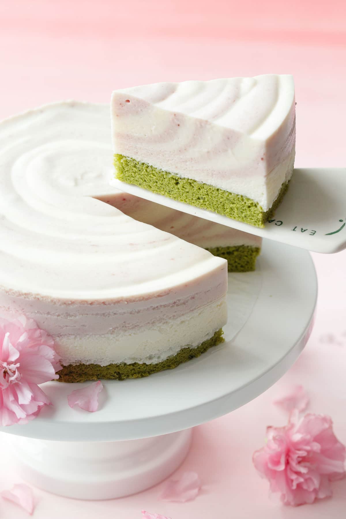 Sakura Matcha Mousse Cake | Love and Olive Oil