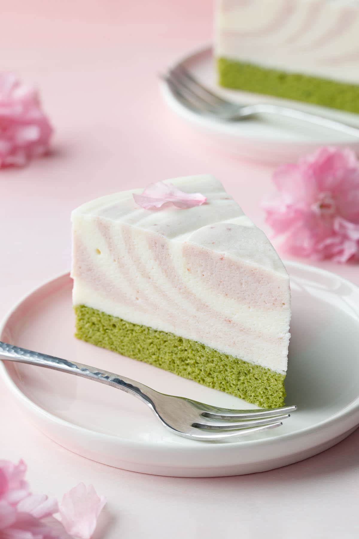 Sakura Matcha Mousse Cake | Love and Olive Oil