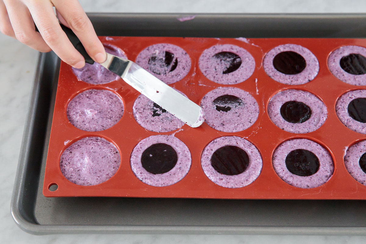 Mini Blueberry Mousse Cakes with Mirror Glaze | Love and Olive Oil