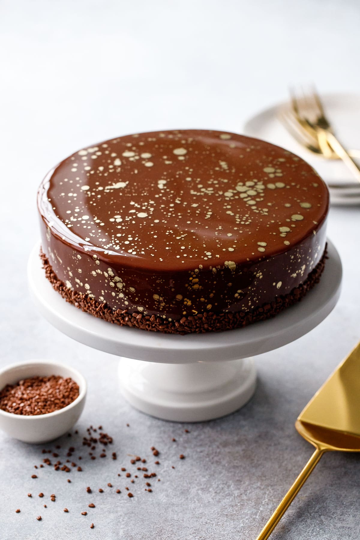 Nutella Brownie Mousse Cake with Milk Chocolate Mirror Glaze | Love and ...