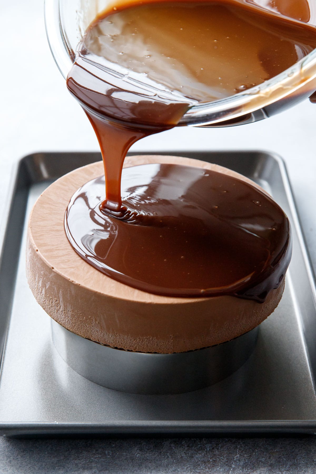 Nutella Brownie Mousse Cake with Milk Chocolate Mirror Glaze | Love and ...