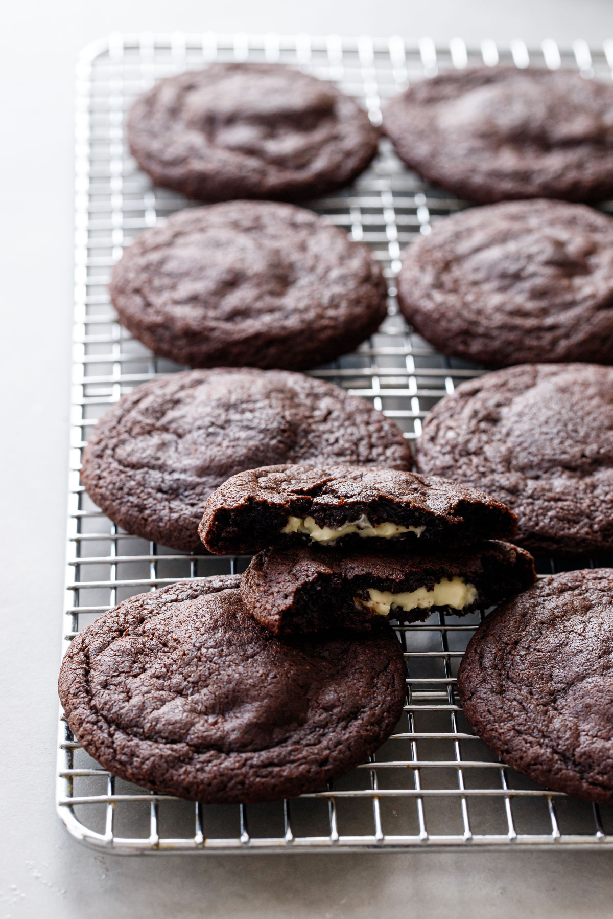 White Chocolate-Stuffed Chocolate Cookies | Love and Olive Oil