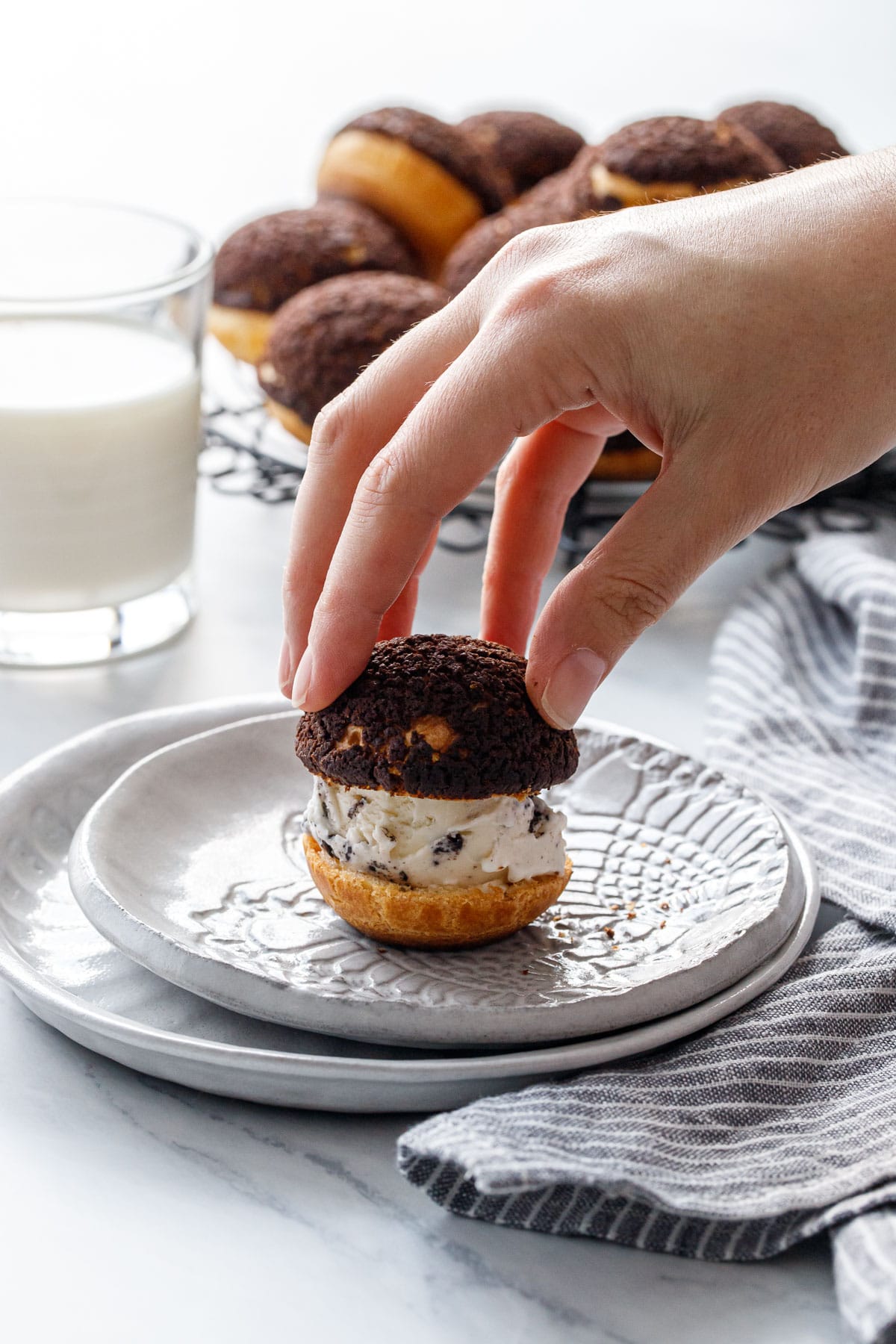 Cookies ‘n Cream Puff Ice Cream Sandwiches | Love and Olive Oil