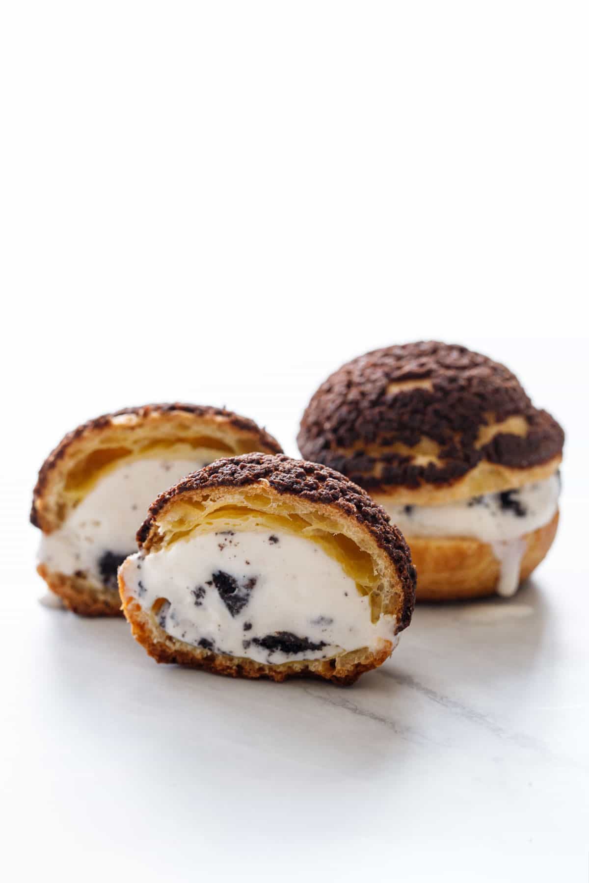 Cookies ‘n Cream Puff Ice Cream Sandwiches | Love and Olive Oil