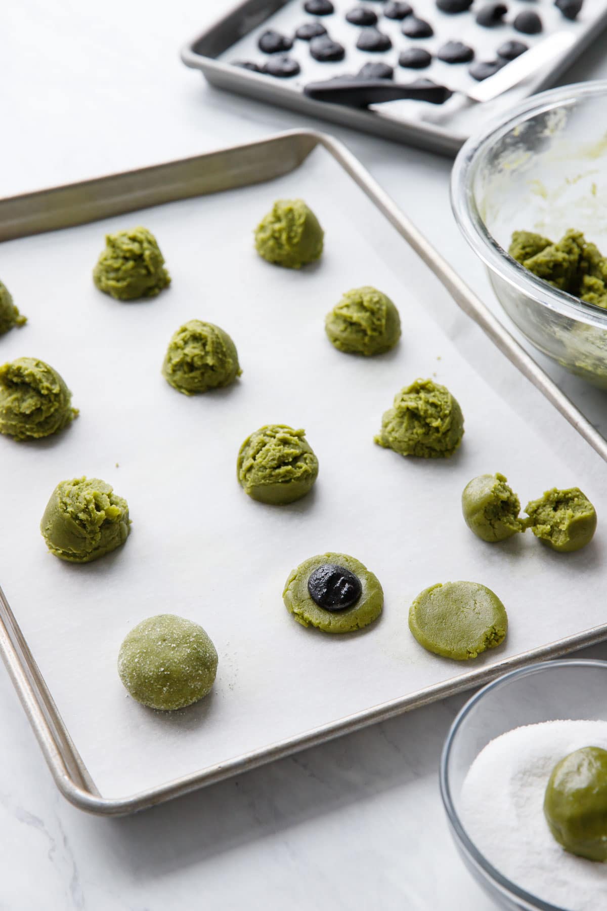 Black Sesame-Stuffed Matcha Sugar Cookies | Love and Olive Oil
