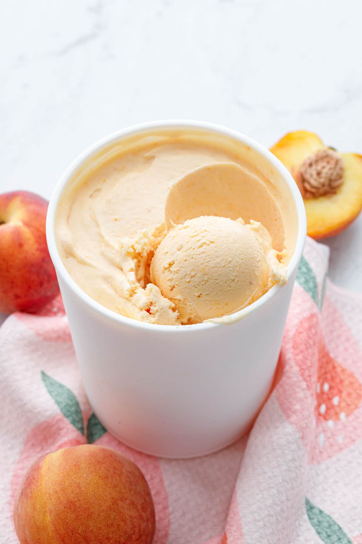 Fresh Peach & Goat Cheese Ice Cream | Love and Olive Oil