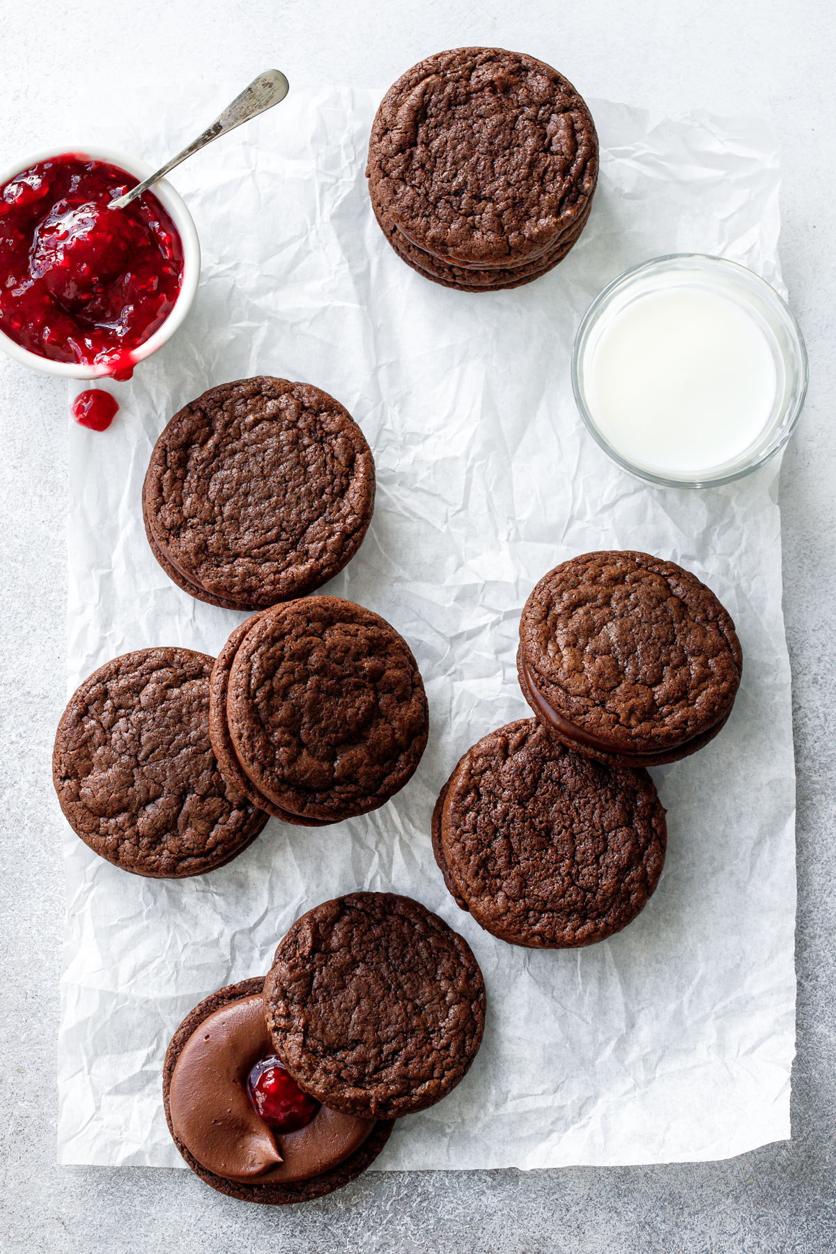 Chocolate Raspberry Sandwich Cookies | Love and Olive Oil