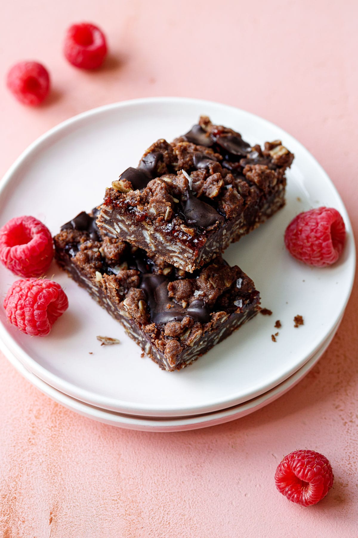 Chocolate Raspberry Crumb Bars | Love and Olive Oil