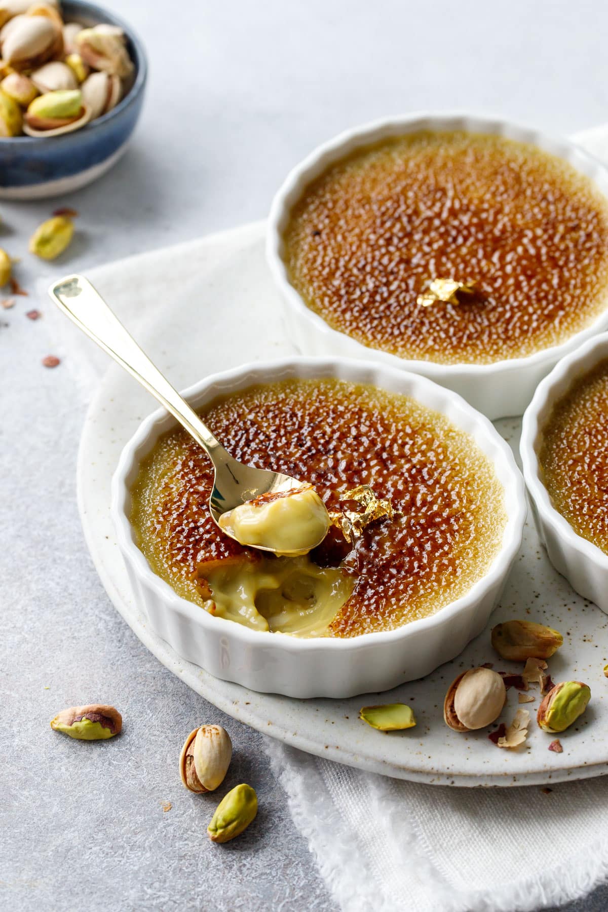 Pistachio Crème Brûlée | Love and Olive Oil