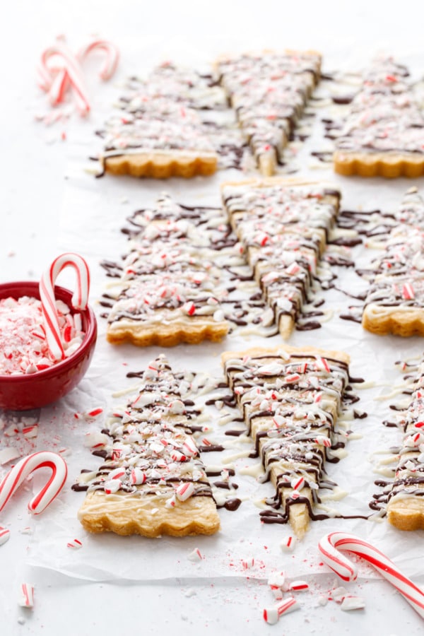 Peppermint Bark Shortbread Cookies | Love and Olive Oil