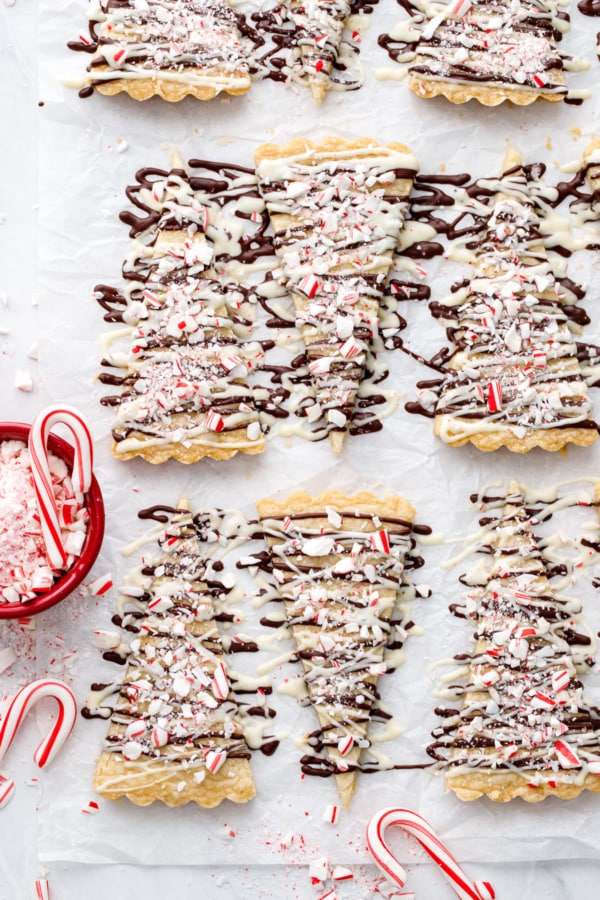 Peppermint Bark Shortbread Cookies | Love and Olive Oil