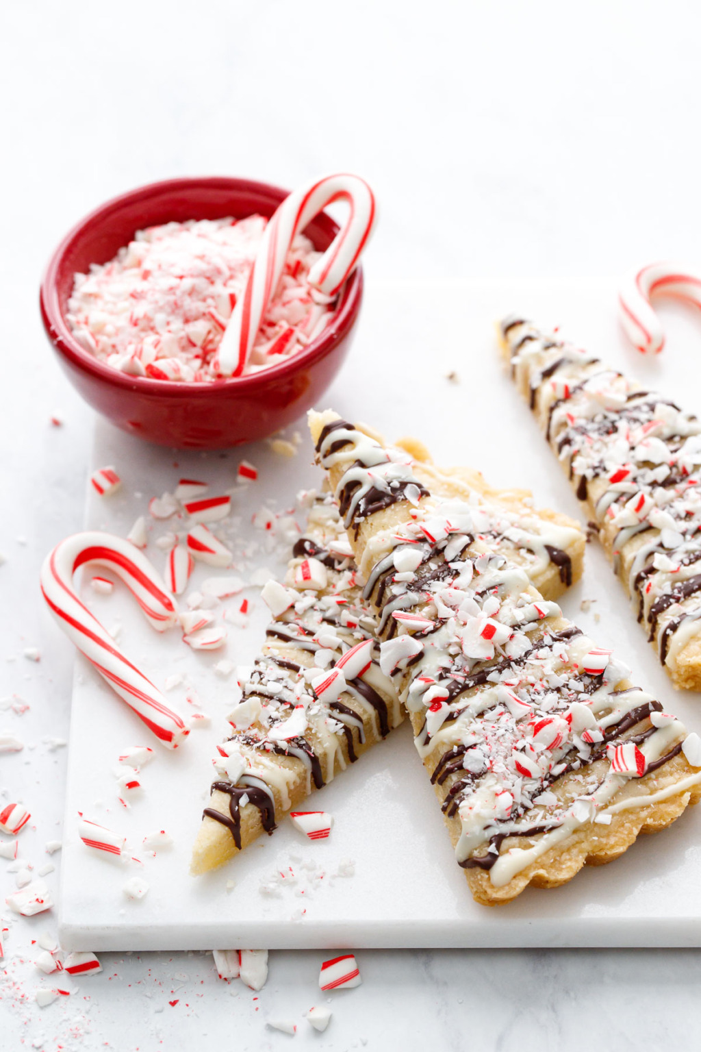 Peppermint Bark Shortbread Cookies | Love and Olive Oil