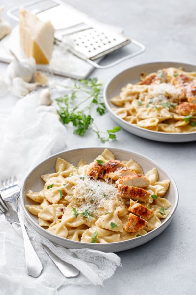 Creamy Garlic Chicken Pasta | Love and Olive Oil