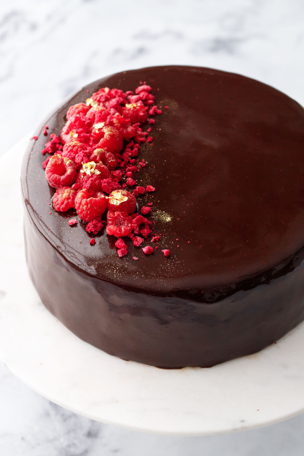 Chocolate Raspberry Mousse Cake | Love and Olive Oil