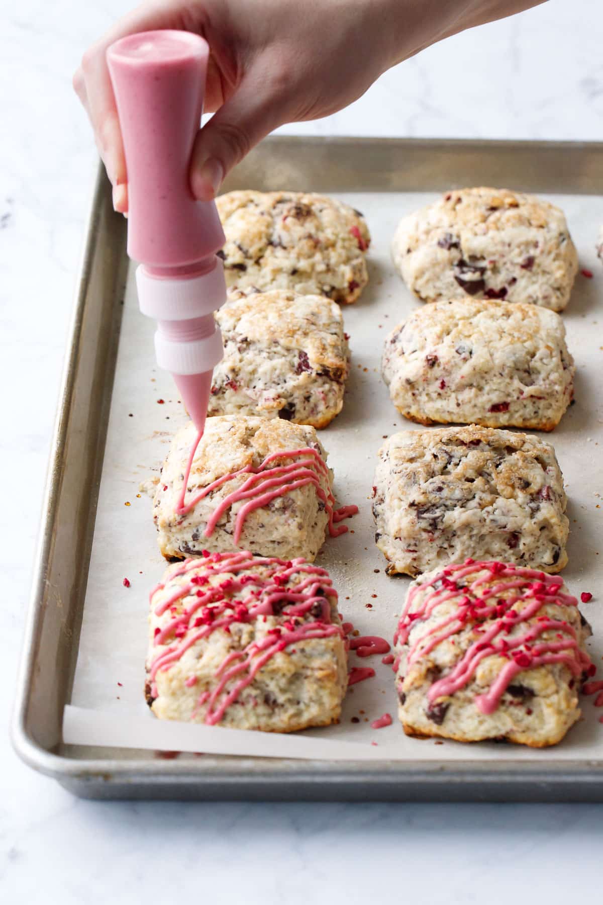 Chocolate Raspberry Cream Scones | Love and Olive Oil