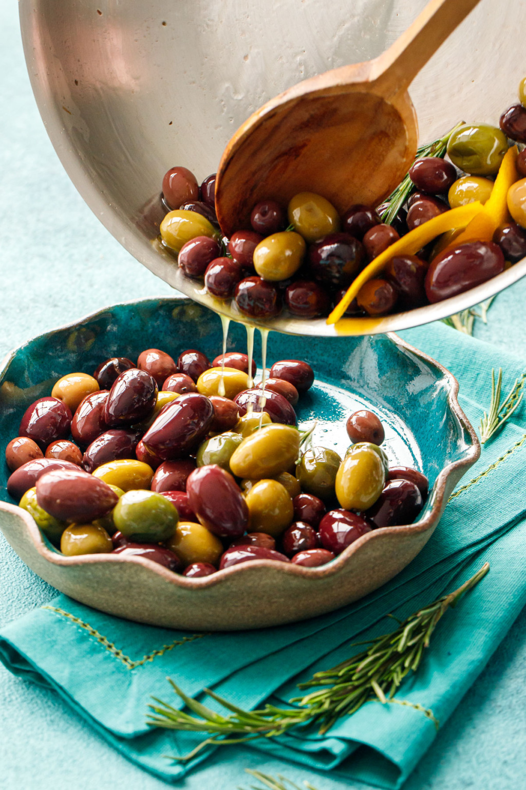 Warm Sautéed Olives with Lemon & Rosemary | Love and Olive Oil