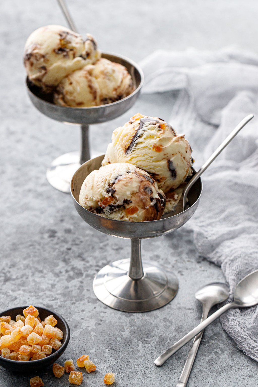 Candied Orange Ice Cream with Chocolate Fudge Swirl (Crema del Doge ...