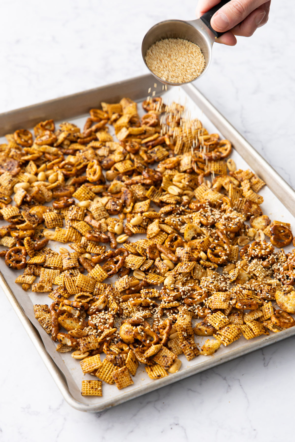 Sweet & Spicy Sesame Snack Mix | Love and Olive Oil
