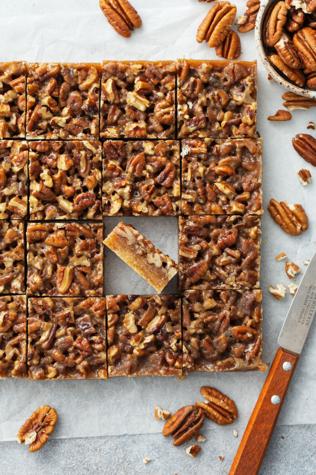 Pecan Pie Shortbread Cookie Bars | Love and Olive Oil