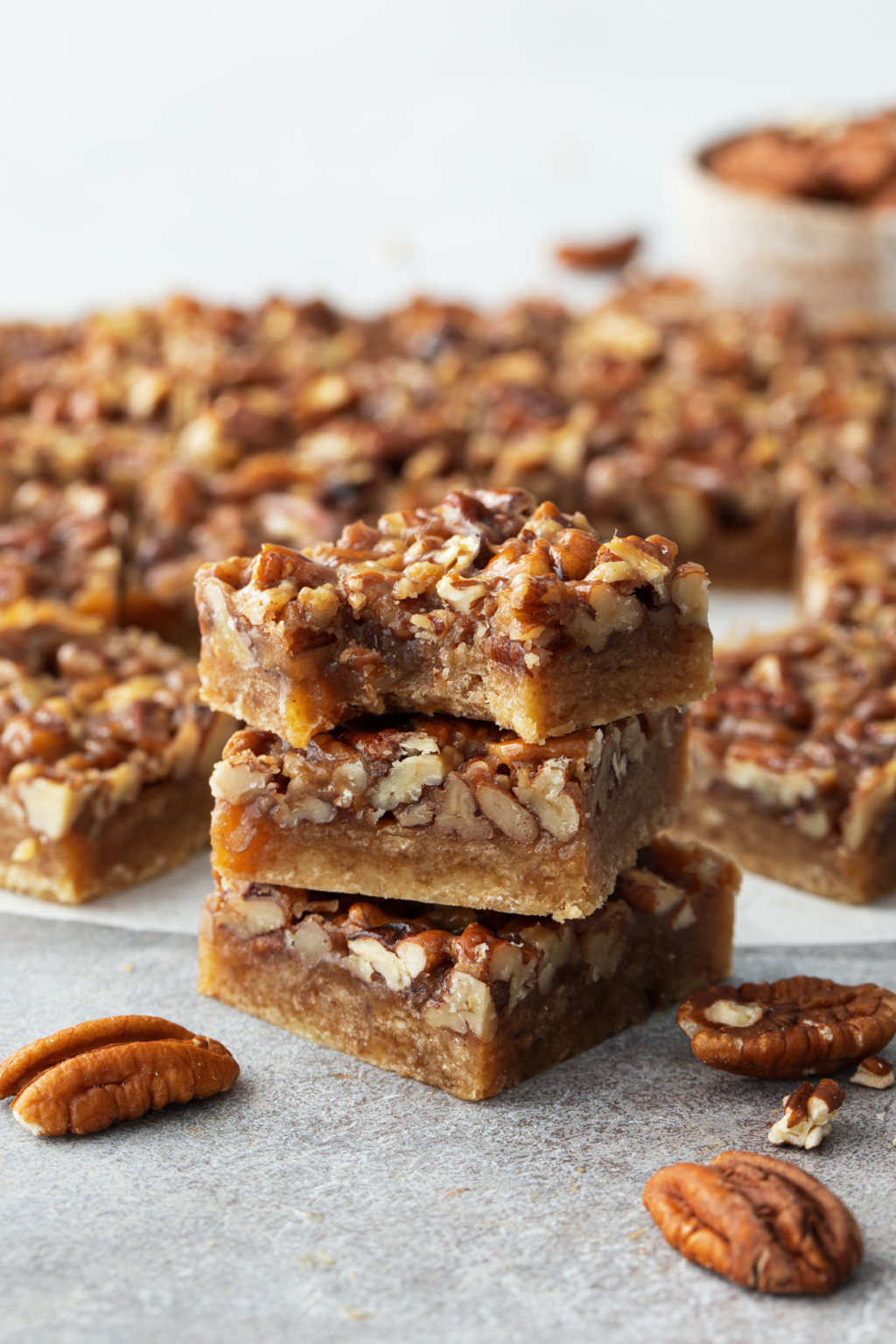 Pecan Pie Shortbread Cookie Bars | Love and Olive Oil